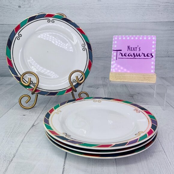 Pier 1 | Dining | Pier Celebration Multi Band Gold Scrolls Blue Star ...